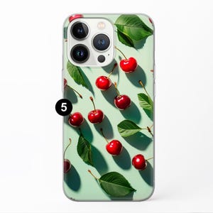 Red Cherry Phone Case Coquette Leaves Cover Fit for iPhone 17 16 15 14 ...