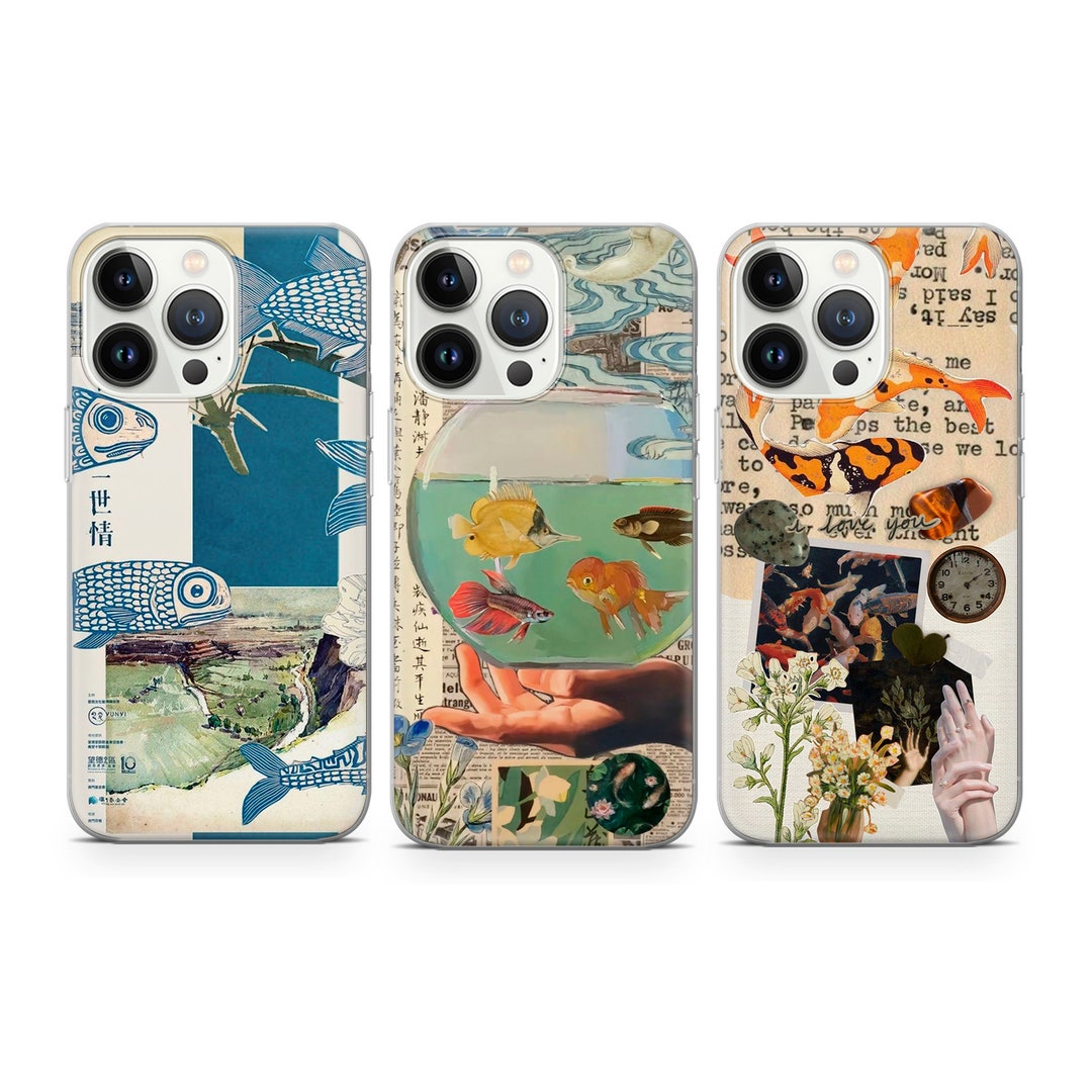 Goldfish Phone Case Koi Fish Collage Cover Fit for iPhone 17 16 15 14 ...