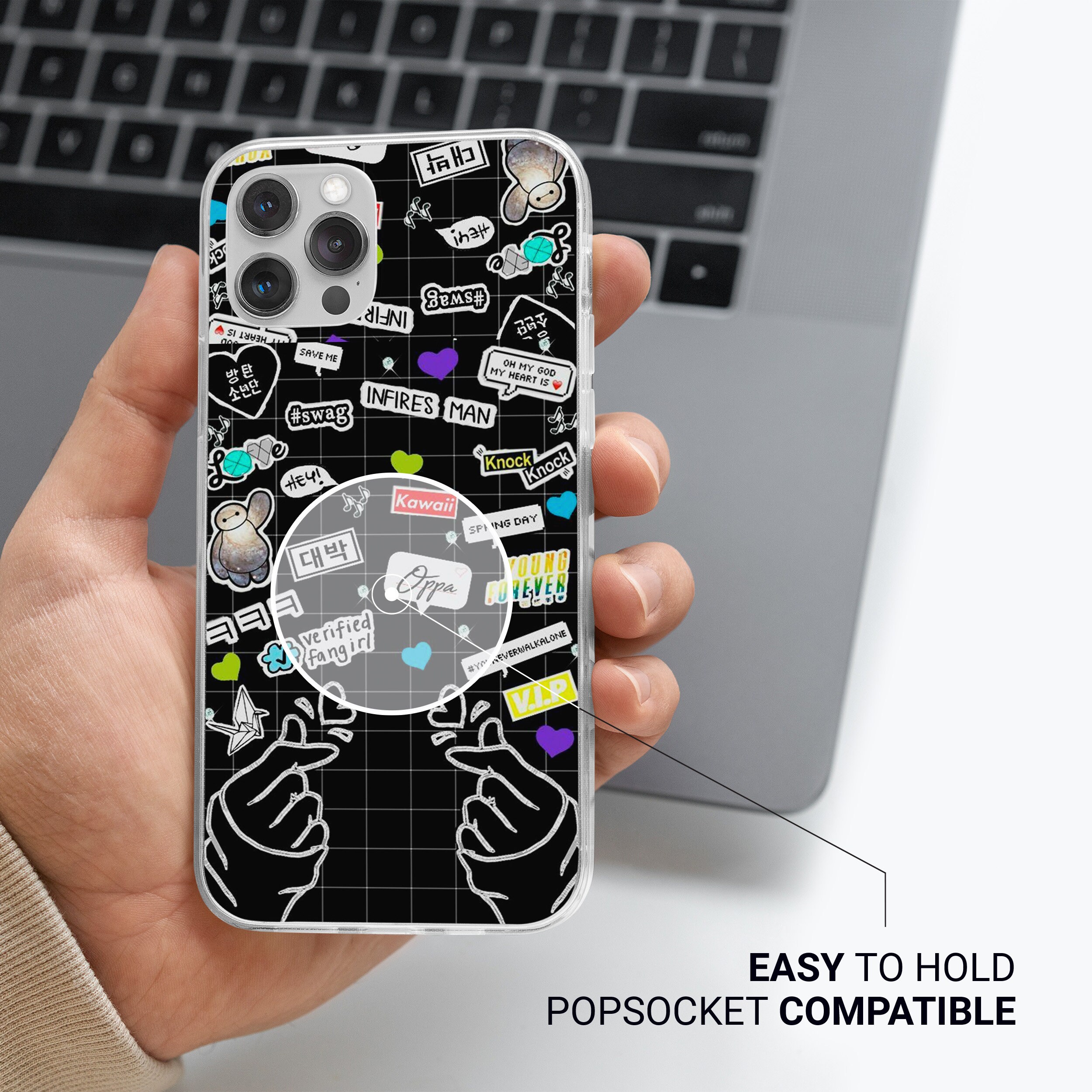Kawaii Phone Case, Korean Cover Fit for iPhone 17 16 15 14 13 12 Pro ...