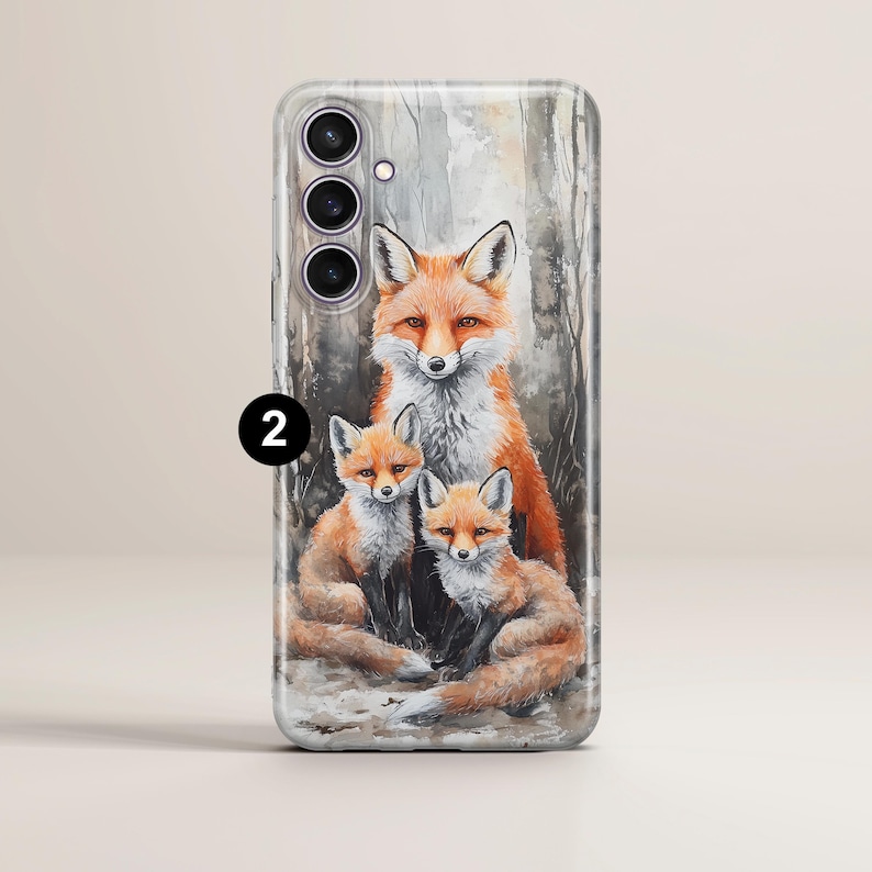 Cute Fox Family Phone Case Wildlife Cover Fit for Samsung S26 S25 S24 ...