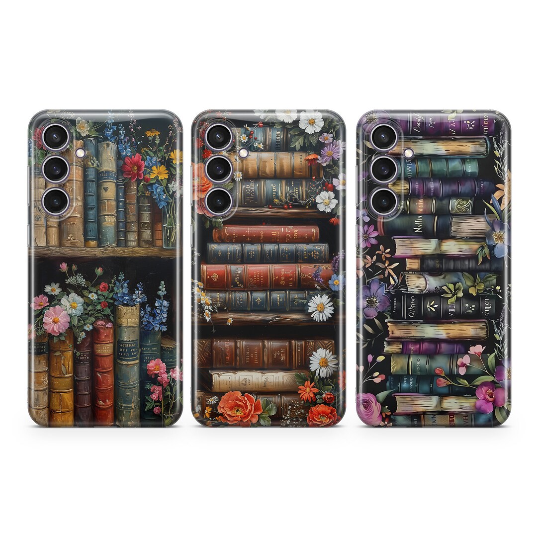 Bookish Phone Case Vintage Floral Cover Fit for Samsung S25 S24 S23 S22 ...