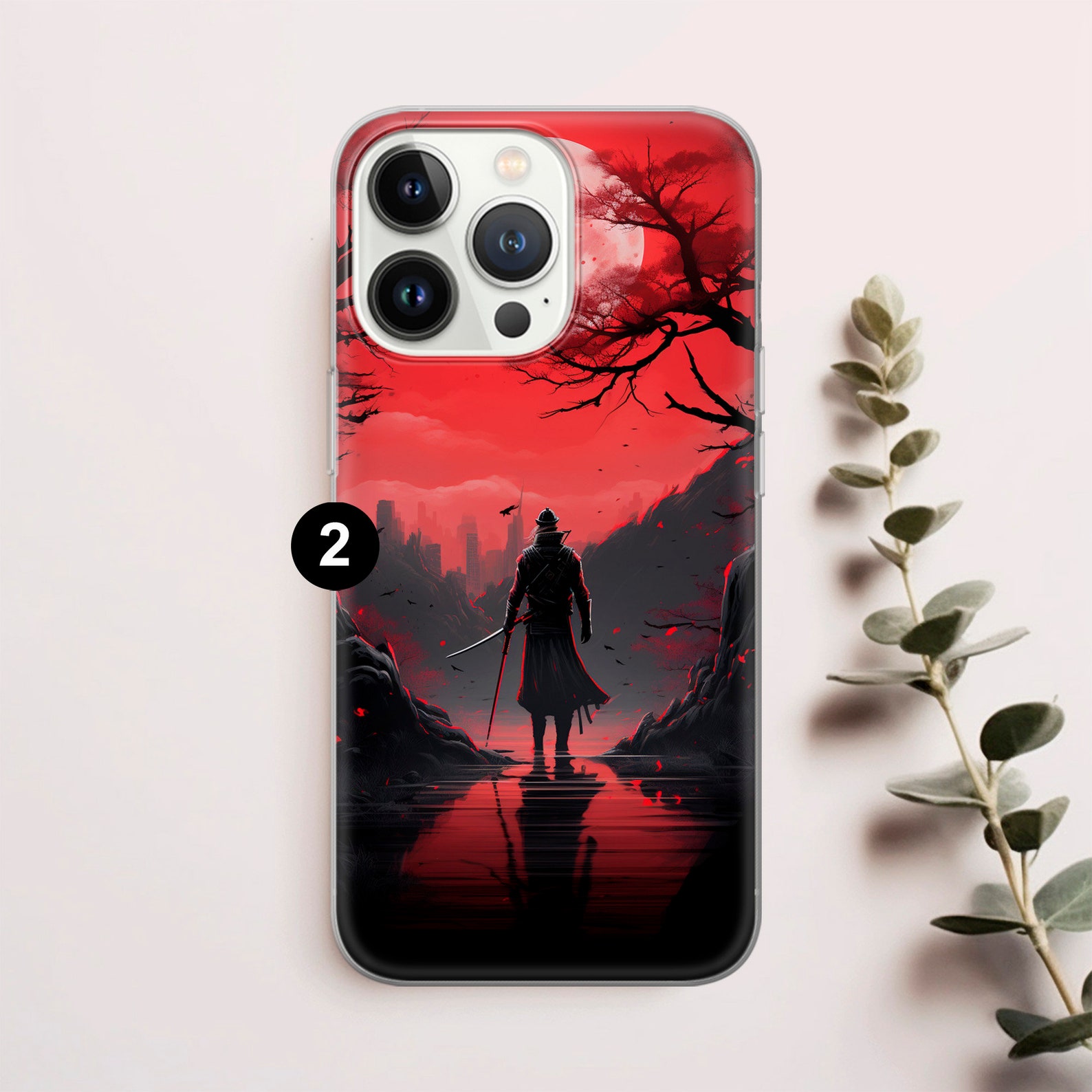 Samurai Phone Case Anime Art Cover Fit for iPhone 17 16 15 14 13 12 Pro ...