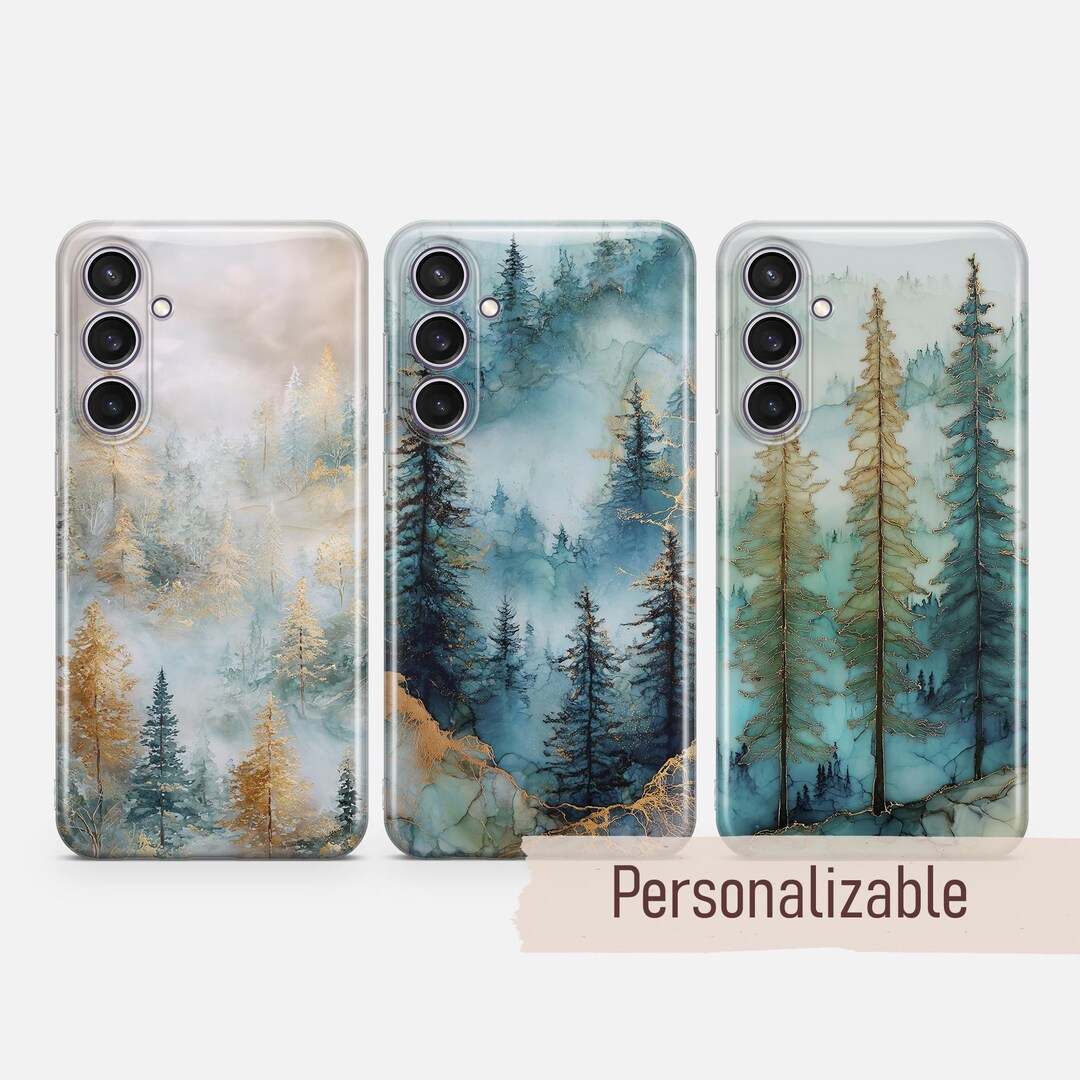 Pine Trees Phone Case Misty Forest Cover Fit for Samsung S25 S24 S23 ...
