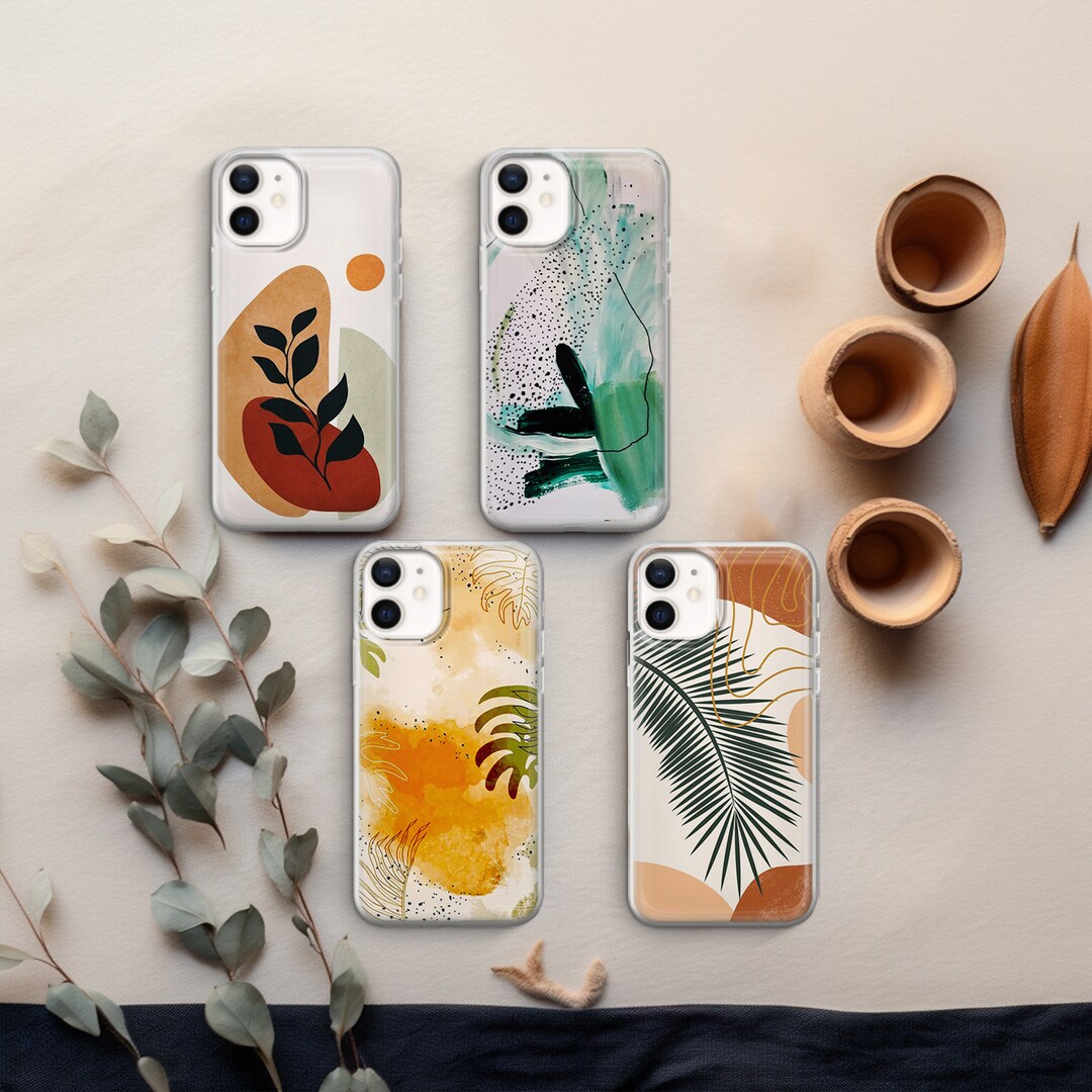 Boho Phone Case Aesthetic Leaves Cover Fit for iPhone 17 16 15 14 13 12 ...