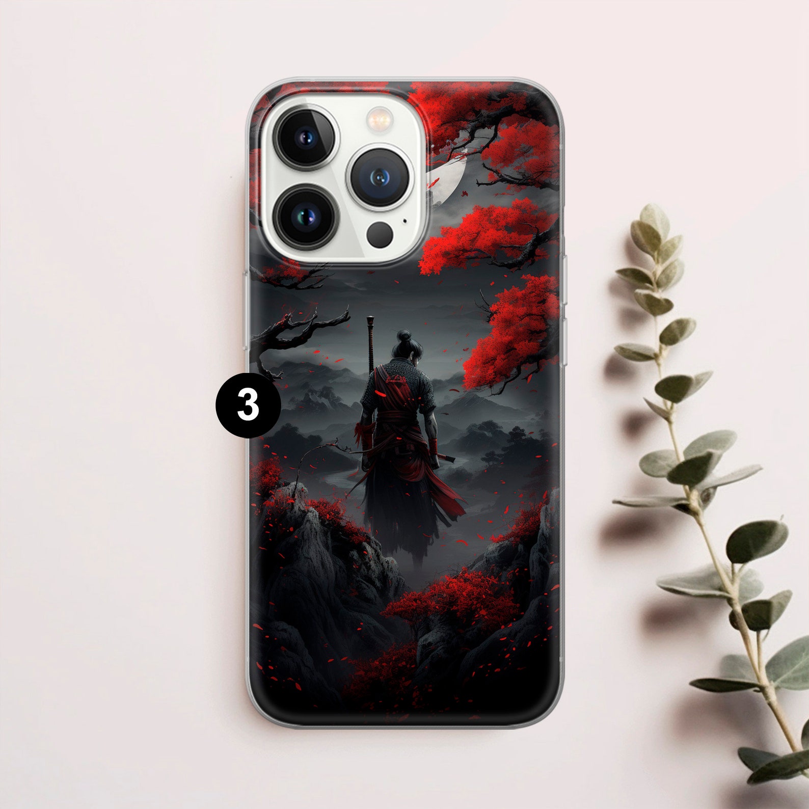 Samurai Phone Case Anime Art Cover Fit for iPhone 17 16 15 14 13 12 Pro ...