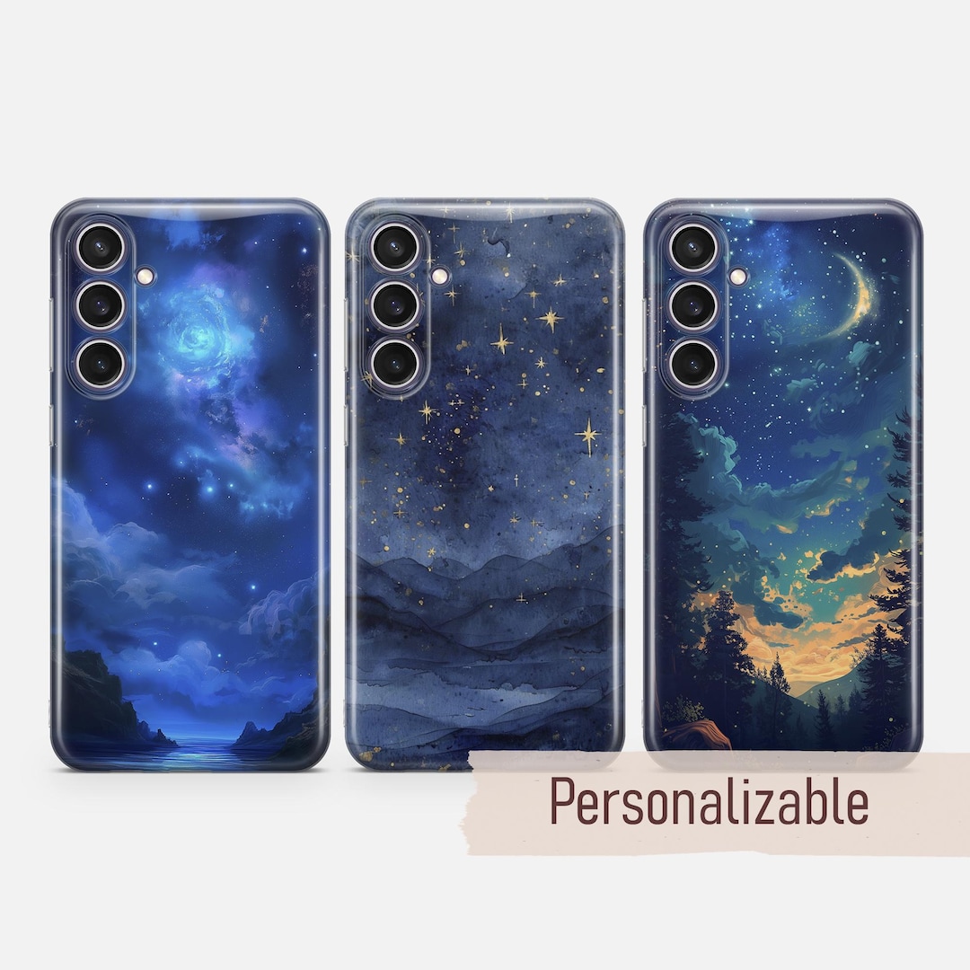 Stary Night Phone Case Moon Celestial Cover Fit for Samsung S25 S24 S23 ...