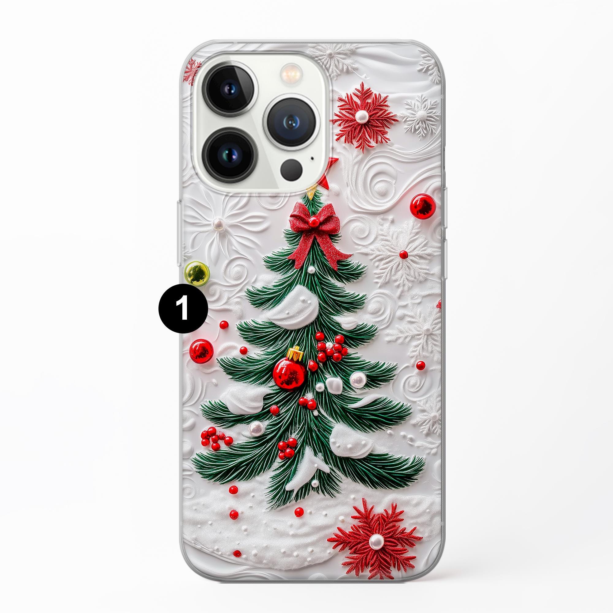 Christmas Tree Phone Case 3D Effect Xmas Cover Fit for iPhone 17 16 15 ...
