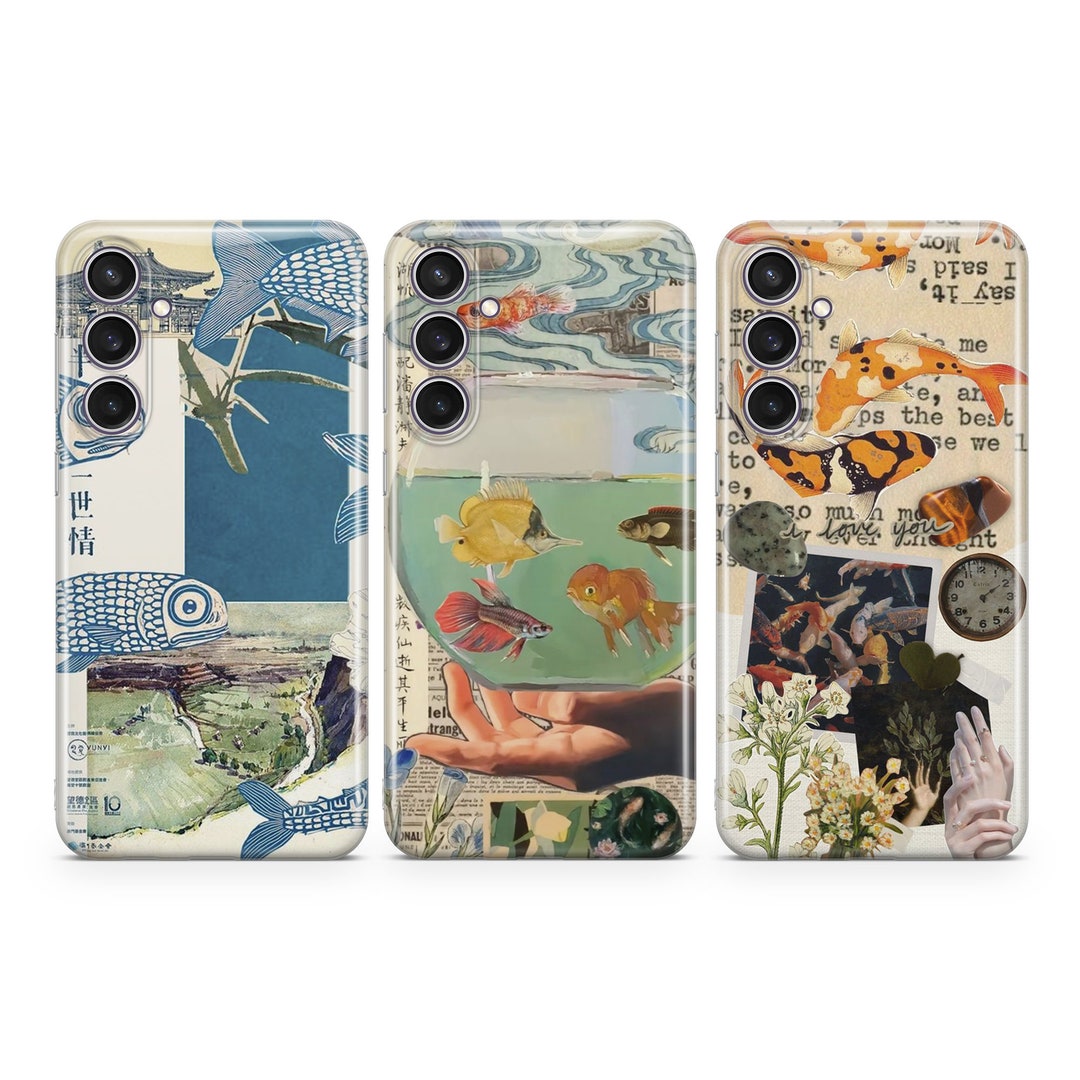 Goldfish Phone Case Koi Fish Collage Cover Fit for Samsung S26 S25 S24 ...