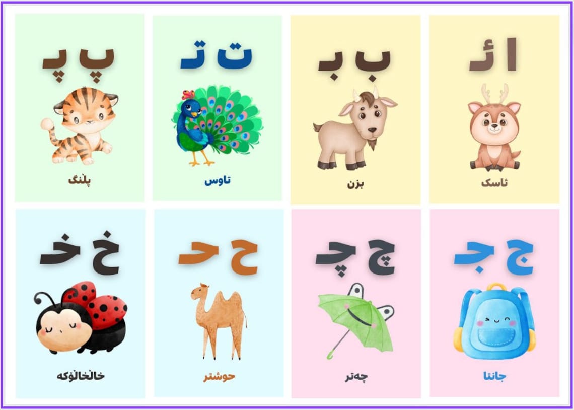 Kurdish Alphabet Flash Cards - Etsy