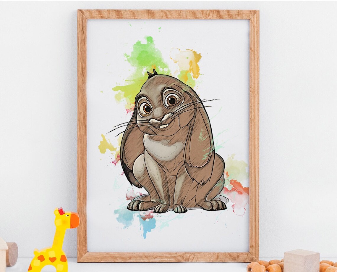 Clover The Rabbit Instant Download Digital Printable Art Print | Etsy