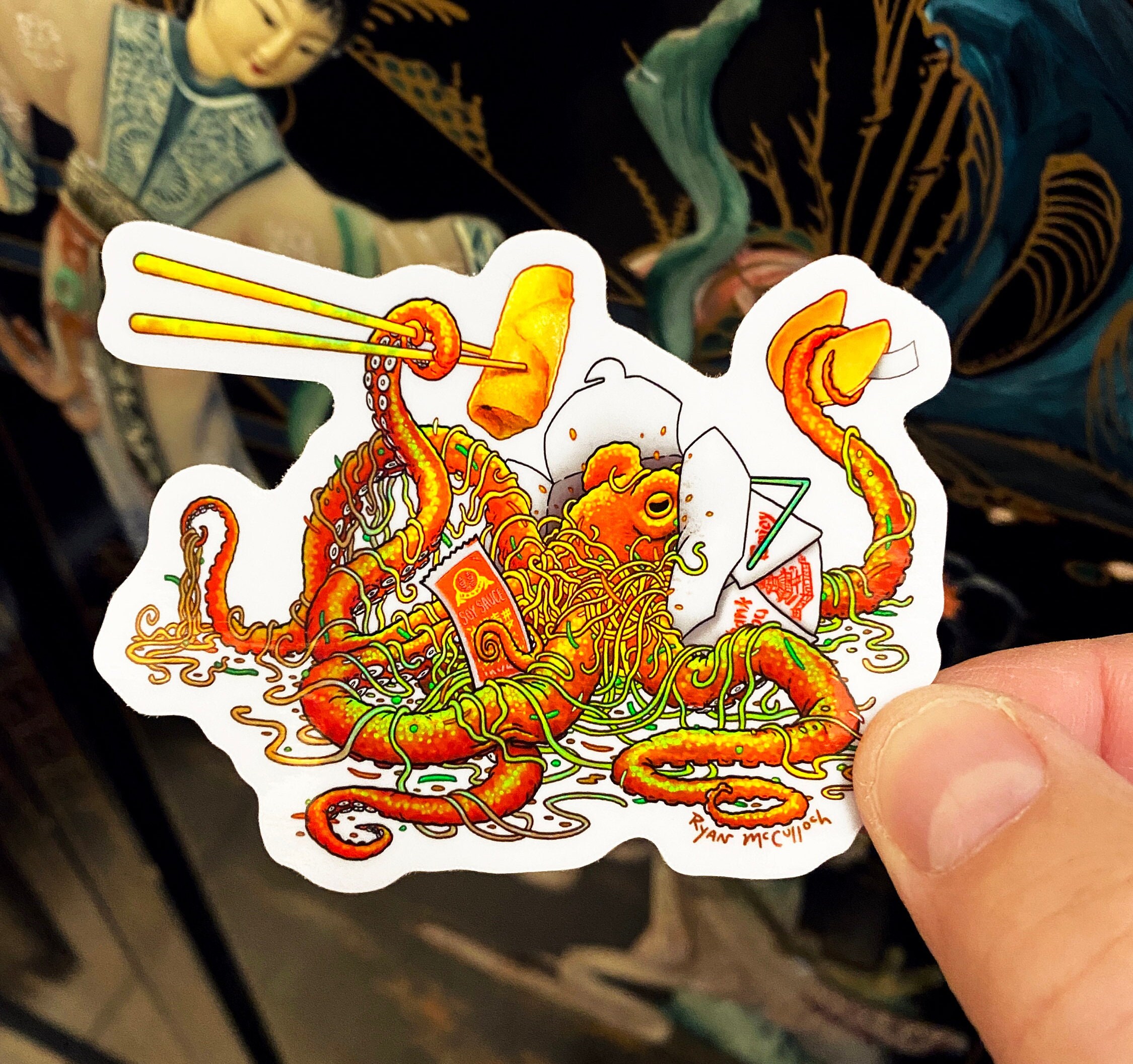 OCTOPUS LOVERS Sticker Pack: 9 Holographic & Transparent Stickers ...