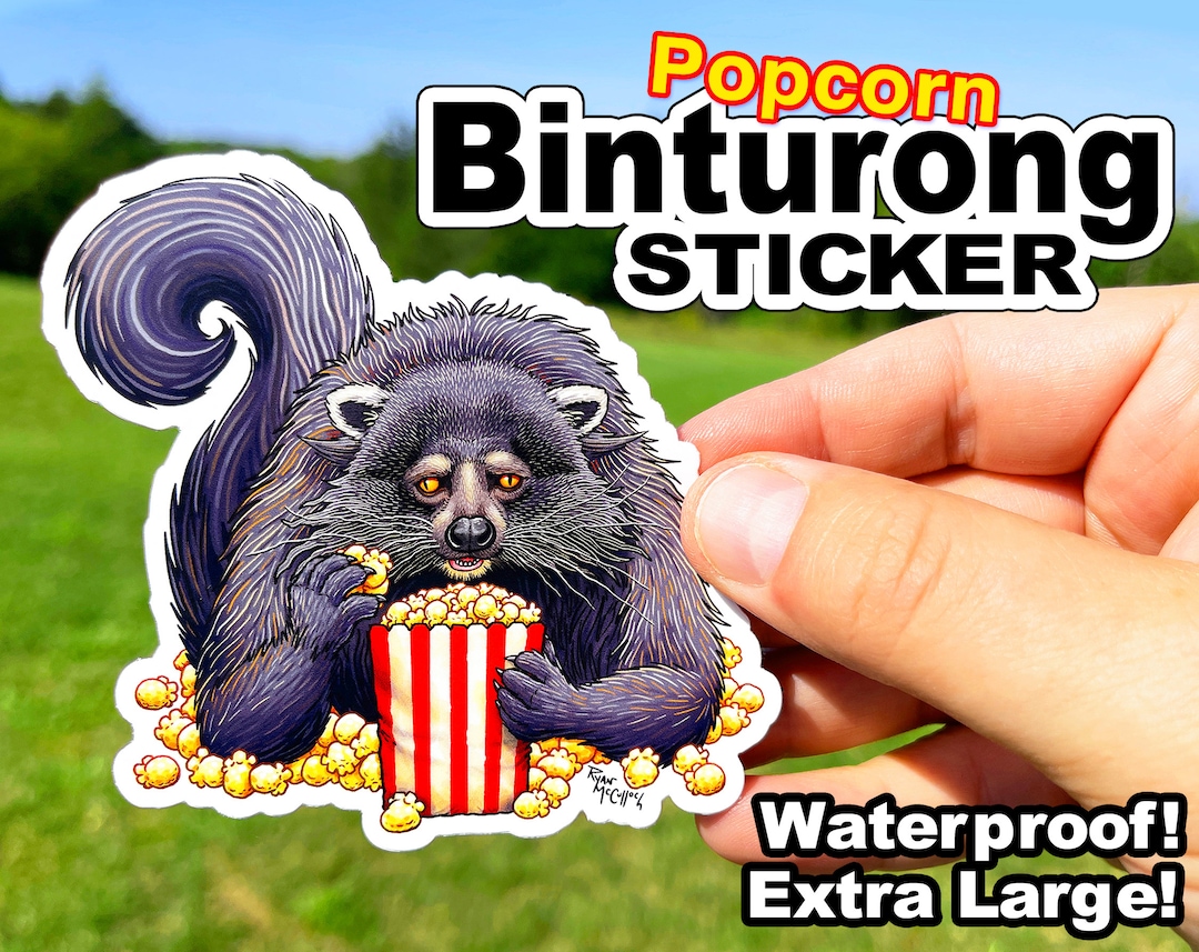 Binturong Sticker! Bearcat Sticker! Binturongs Smell Like Buttered ...