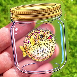Pufferfish Sticker Pack of 7 Holographic, Transparent & Vinyl Stickers ...