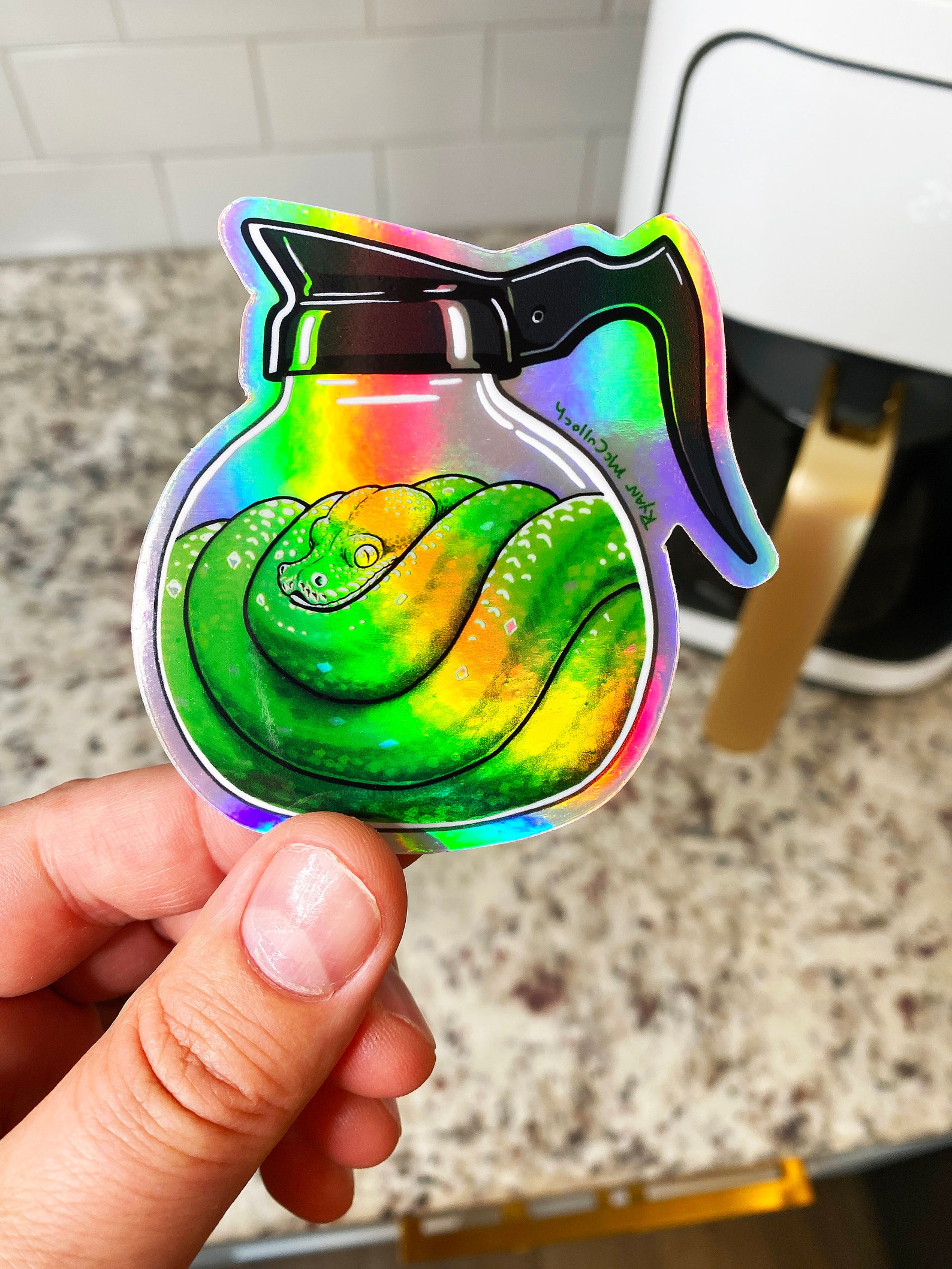 GREEN TREE PYTHON Sticker Pack! Cute Snake Stickers: Clear, Holo, Vinyl ...