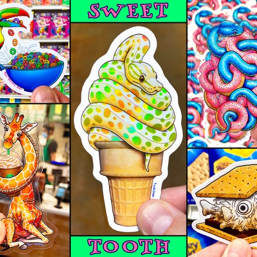 Stickers Sushi Brachiosaurus Mosquito in Amber Chow Mein T-Rex Taco ...