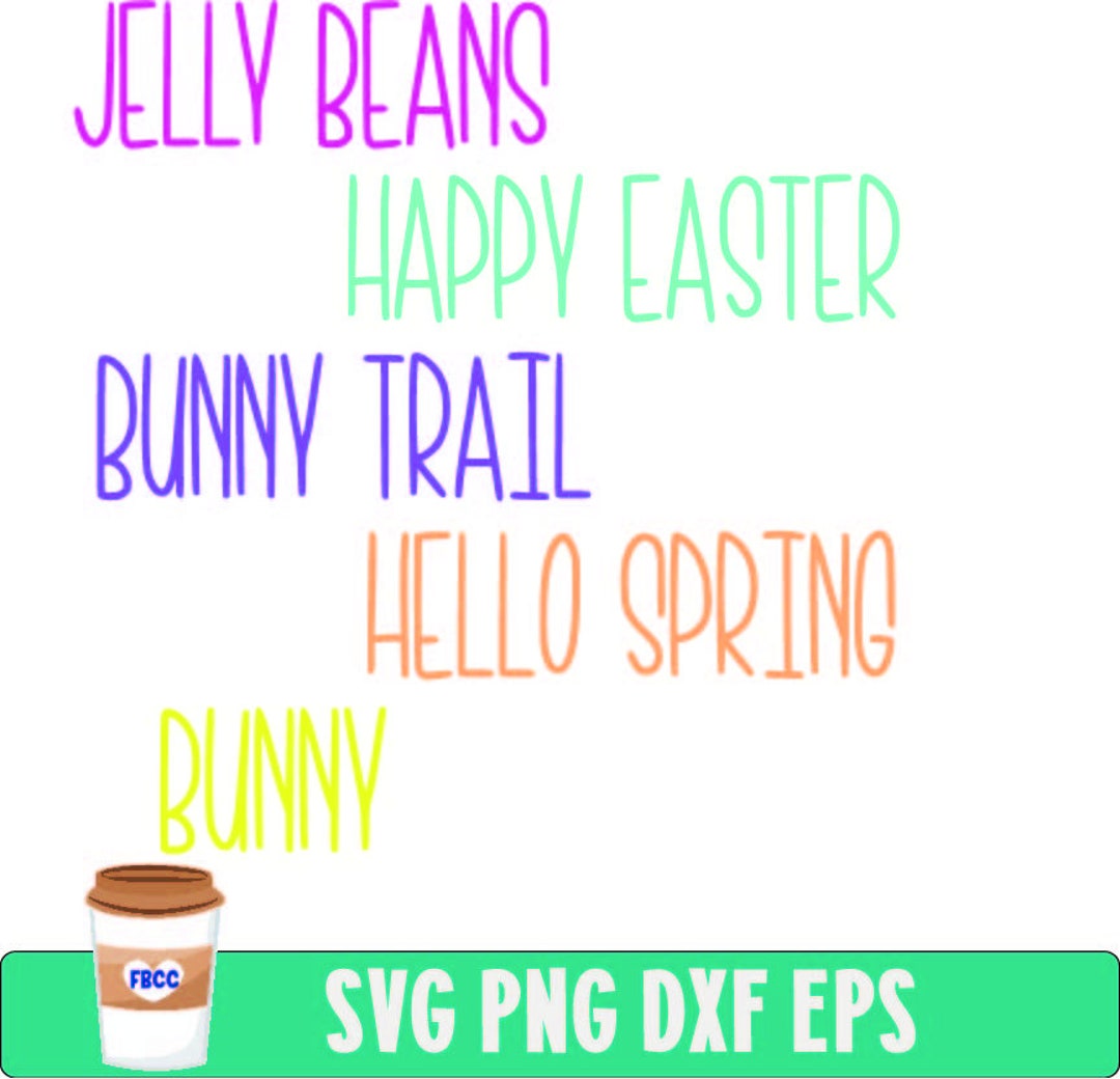 Spring Words Svg Spring Sign Svg Jelly Beans Happy Easter - Etsy
