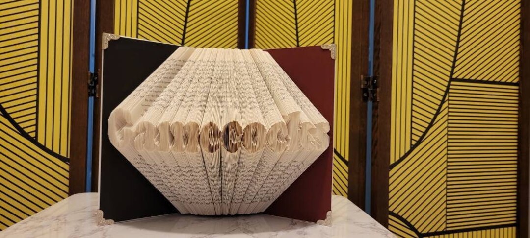 Gamecock Book Art Fold Upcycled Book South Carolina - Etsy