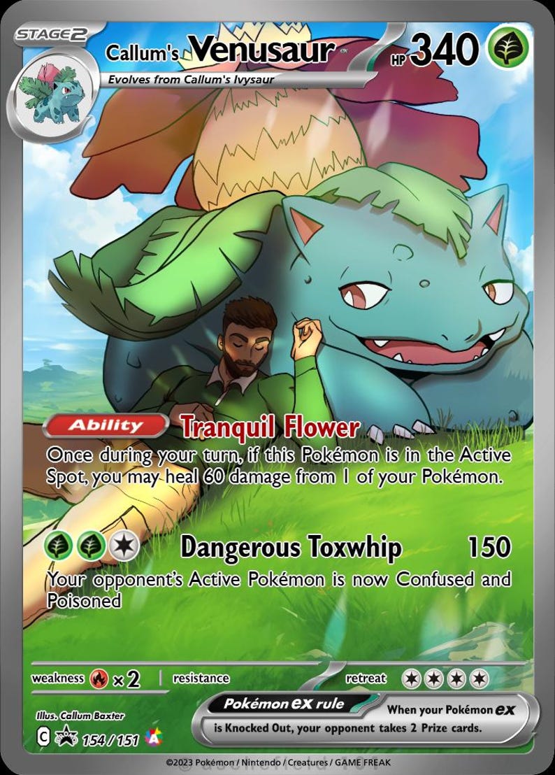 Custom Pokémon Card - Hand Drawn Digital Print - Etsy