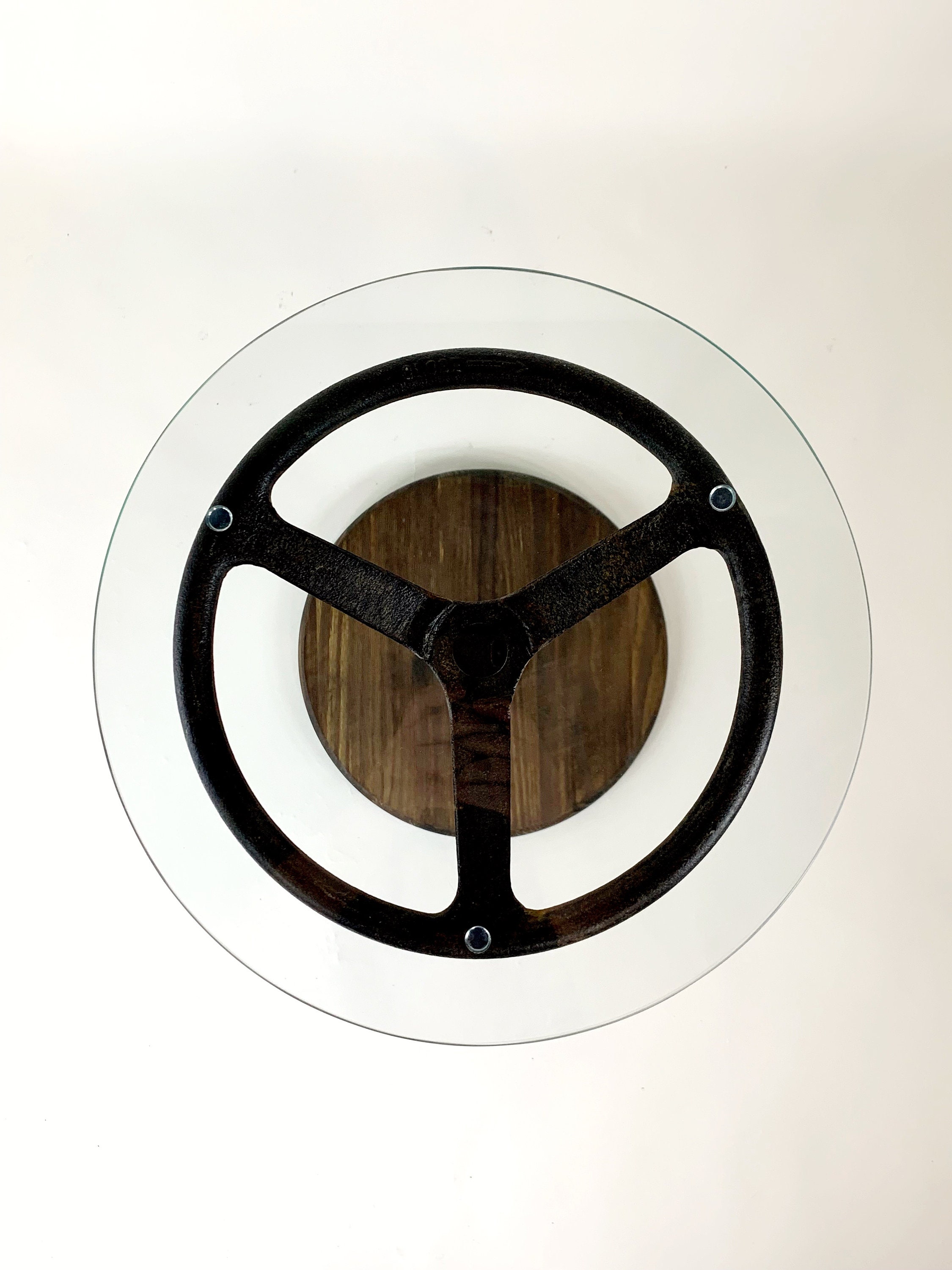 Industrial Side Table Cast Iron Valve Wheel | Etsy