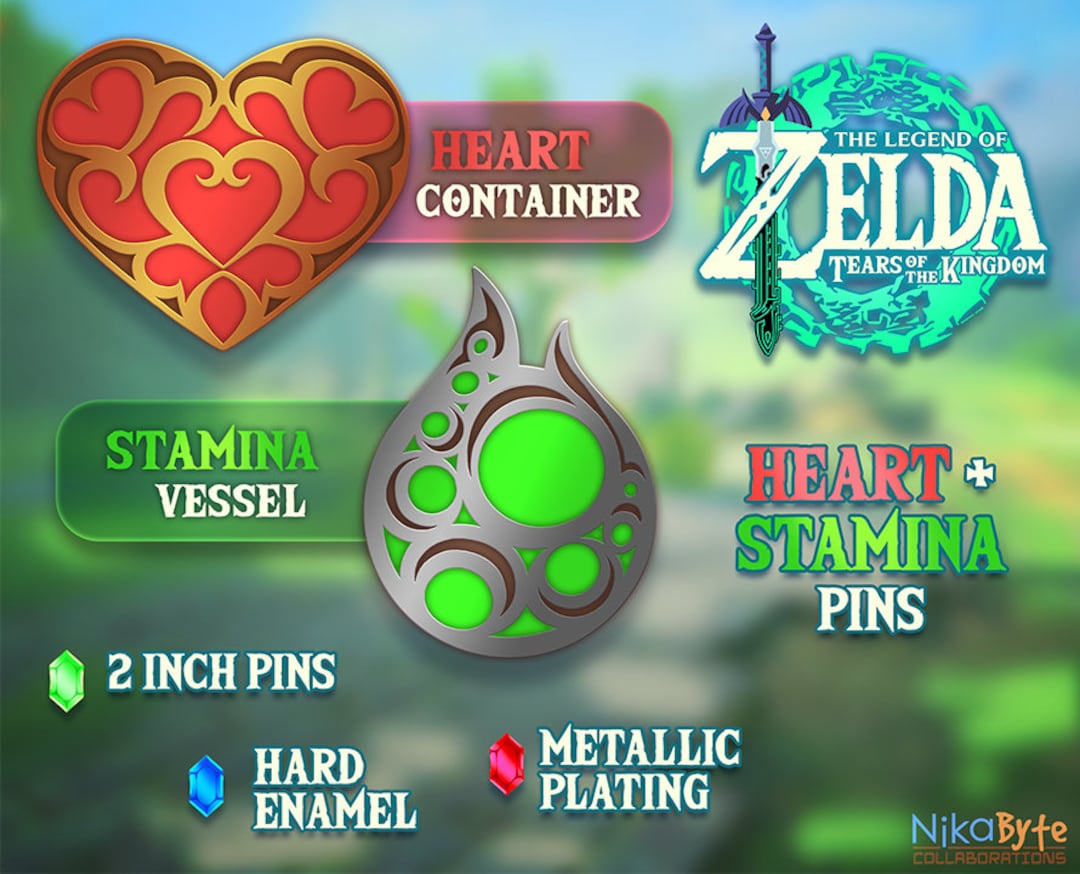 TOTK INSPIRED L Stamina and Heart Vessel Enamel Pins L - Etsy