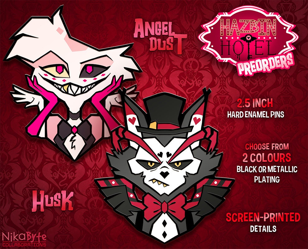 PREORDER I Husk & Angel Dust Hazbin Hotel Hard Enamel Pin - Etsy Australia