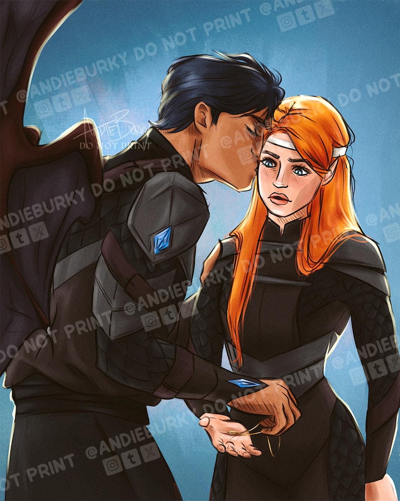 5x7" Azriel & Gwyn Print | Sarah J Maas LICENSED ACOTAR Art Print - Etsy
