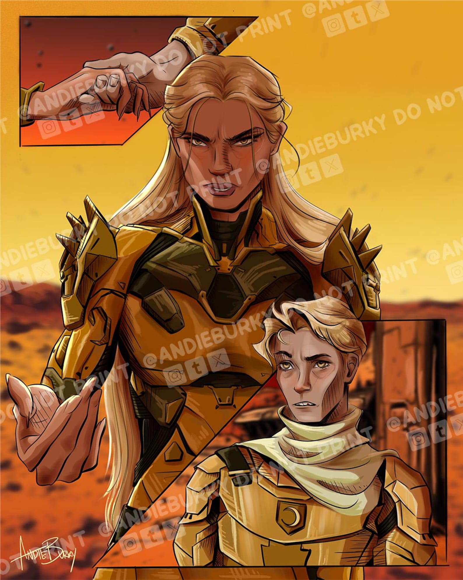 5x7" Virginia & Lysander Comic Print | Red Rising Fan Art | Light ...