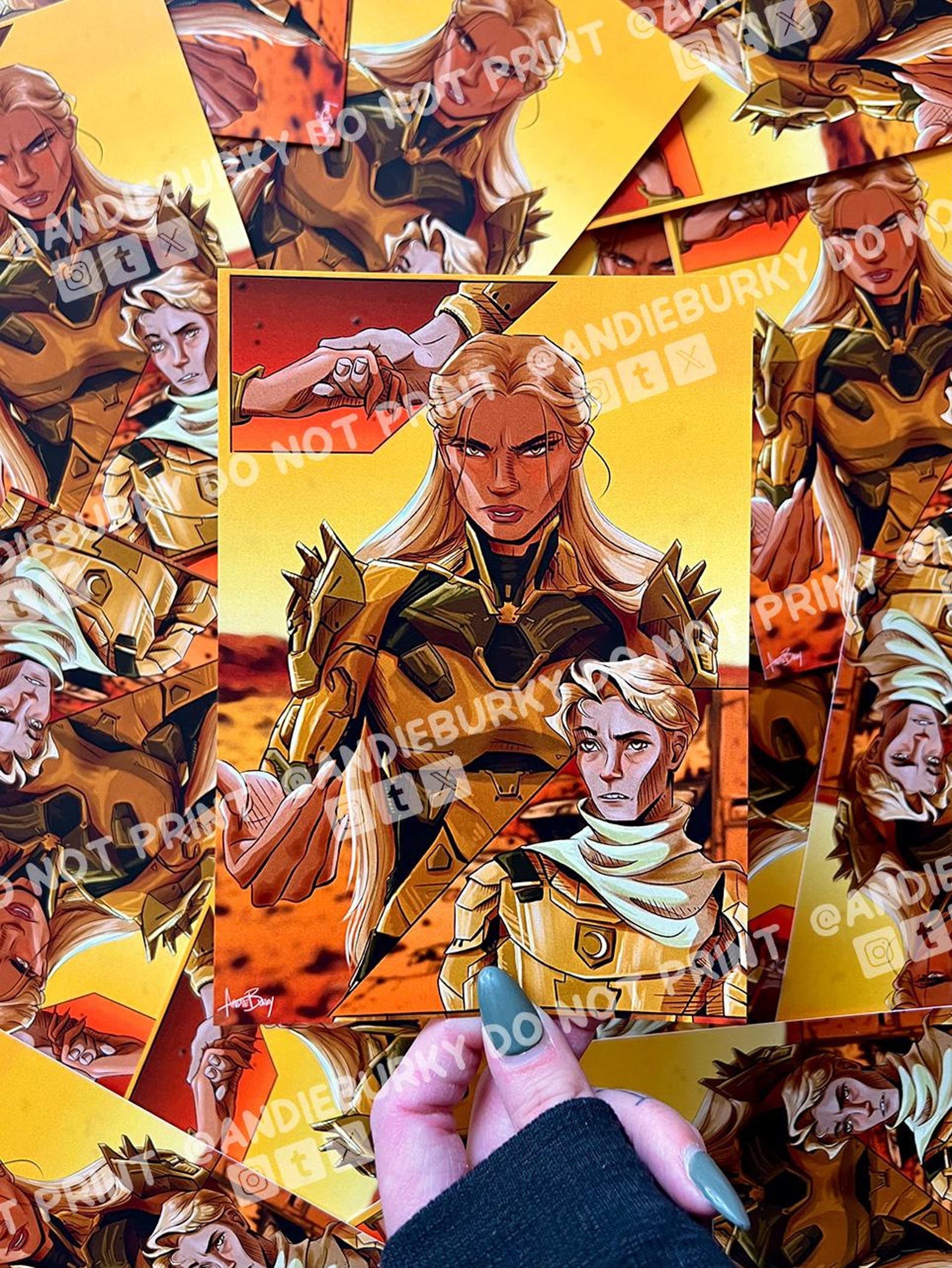 5x7" Virginia & Lysander Comic Print | Red Rising Fan Art | Light ...