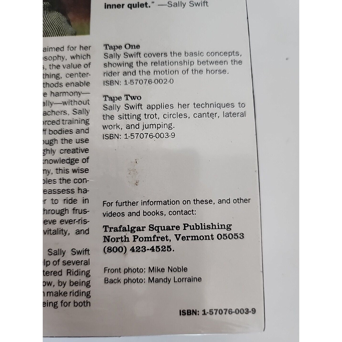 VHS Centered Riding Sally Swift Horse Training: Tape 2 Only Sealed - Etsy