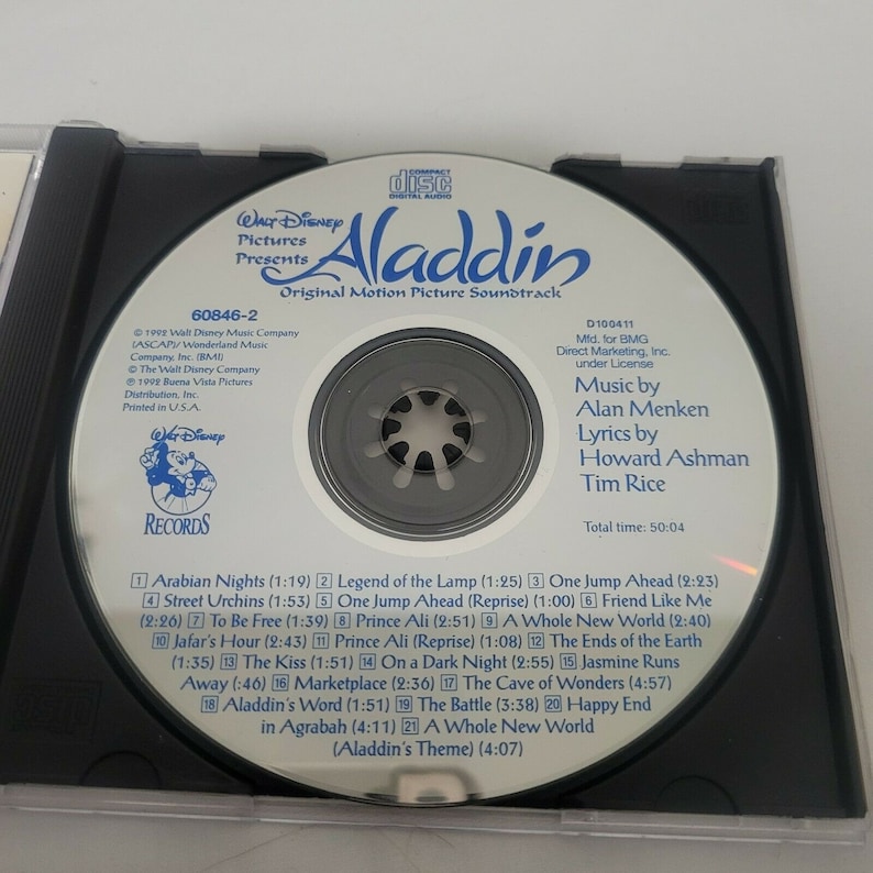 Walt Disney Aladdin Soundtrack 1992 Alan Menken Robin Williams Animated ...