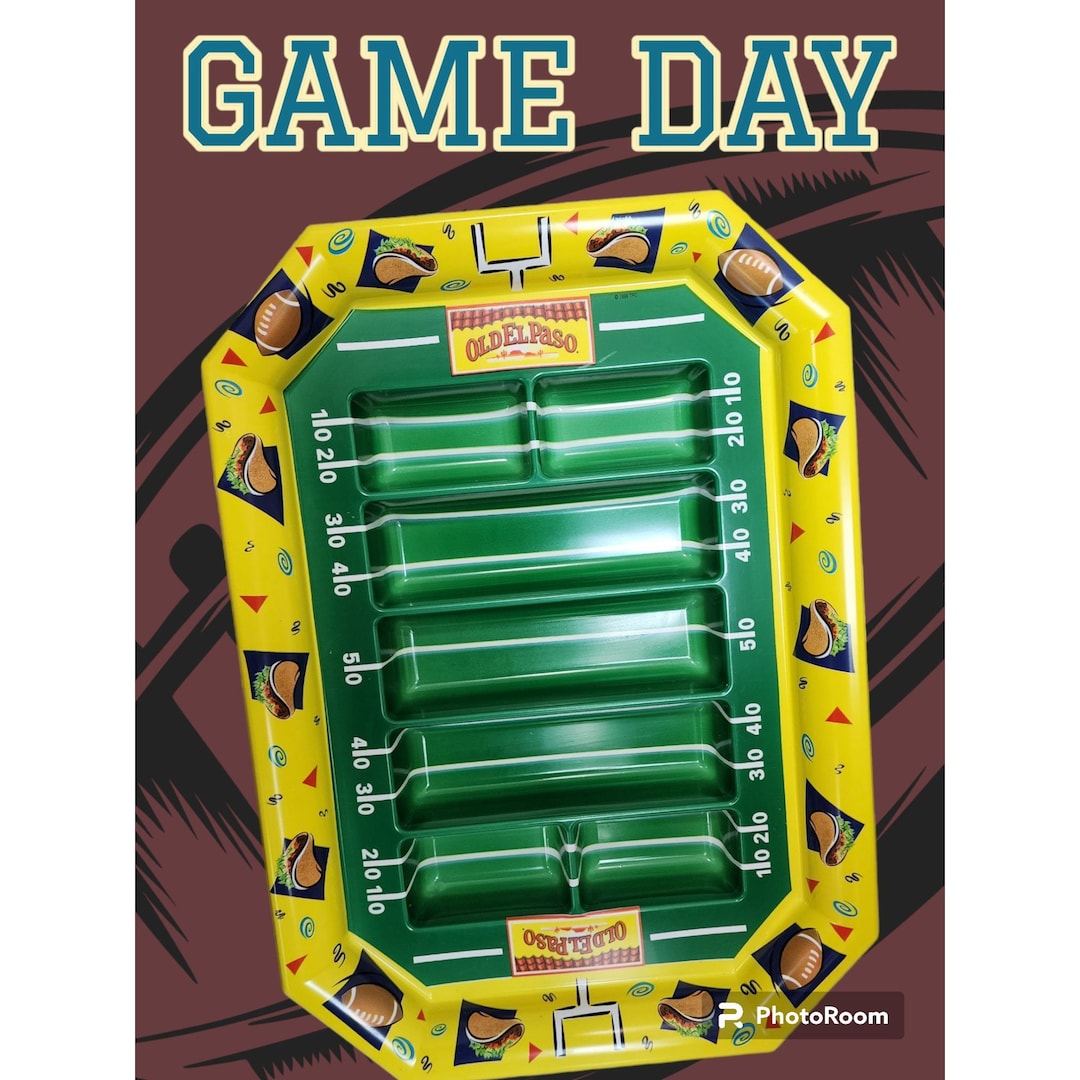 Vtg Old El Paso Football Stadium Serving Tray Tacos Party Platter ...