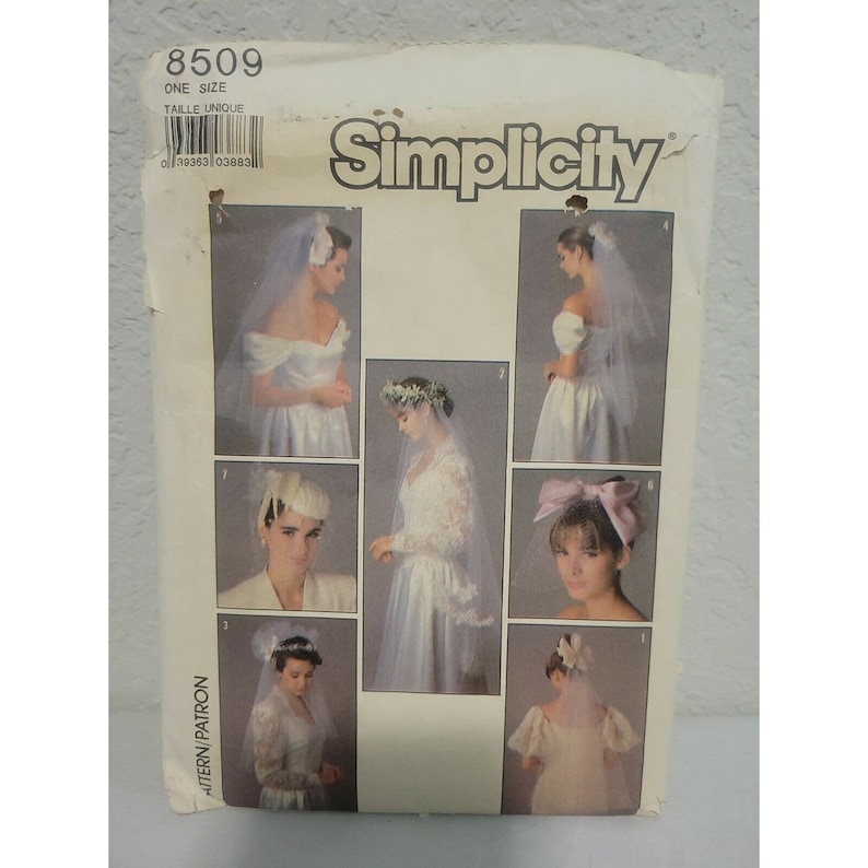 Simplicity Sewing Pattern 8509 Bridal Veils Headpieces One Size Uncut ...