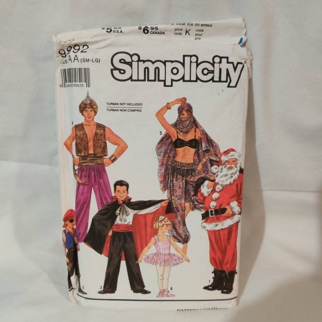 Simplicity Sewing Pattern Adult and Children's Costumes Uncut 9892 ...