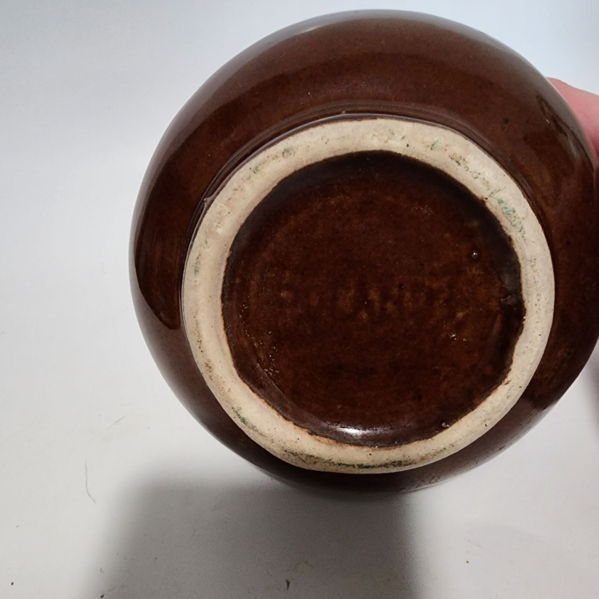Vtg Brown Drip Glazed Pottery Poland Decanter Mid Century Stoneware ...