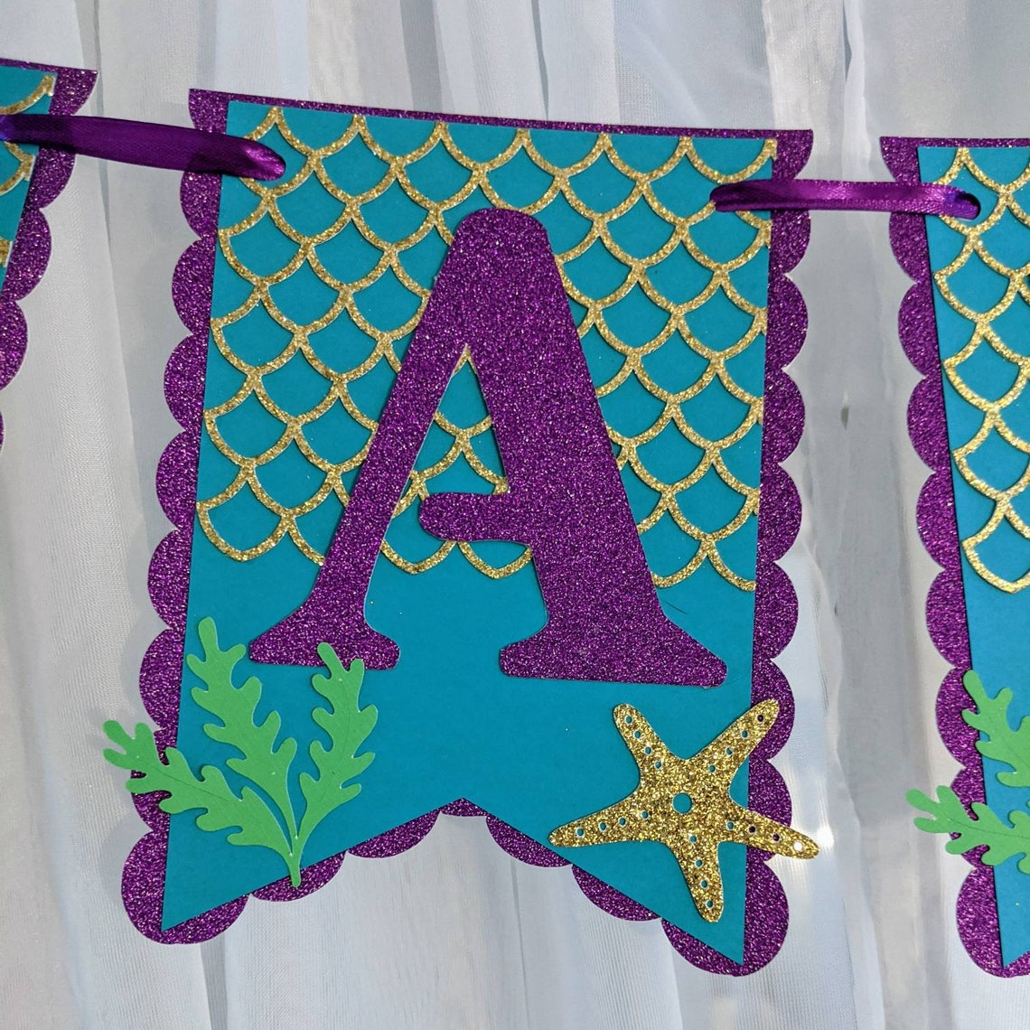 Mermaid Themed Happy Birthday Banner - Etsy