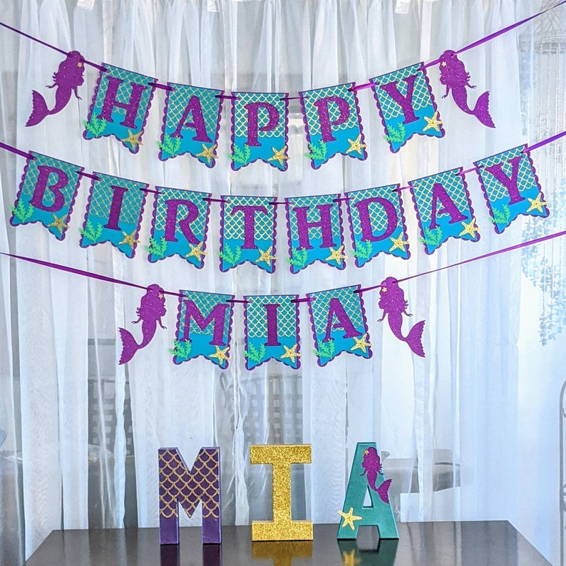 Custum 3D Free Standing 8 Inch Mermaid Themed Letters - Etsy