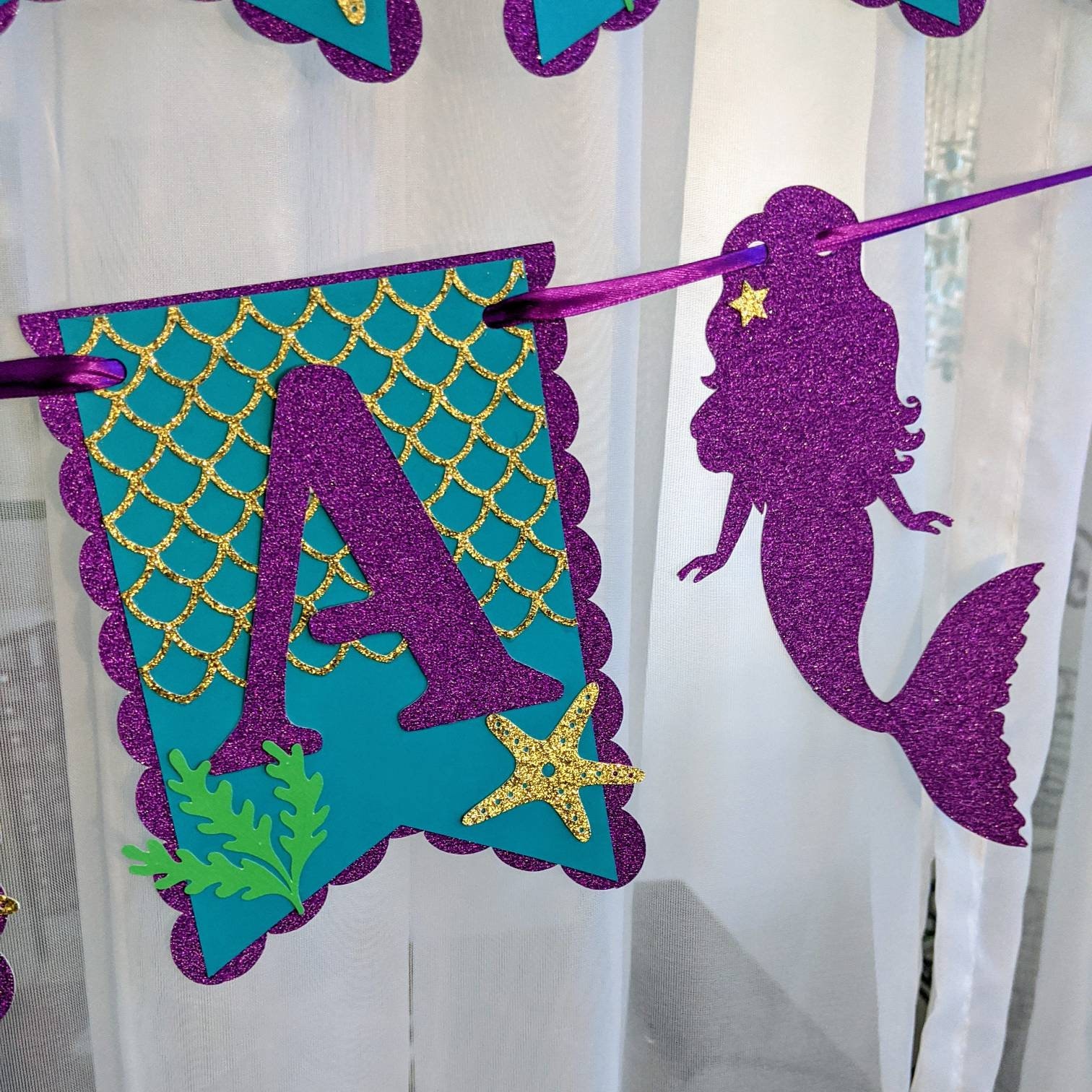 Mermaid Themed Happy Birthday Banner - Etsy