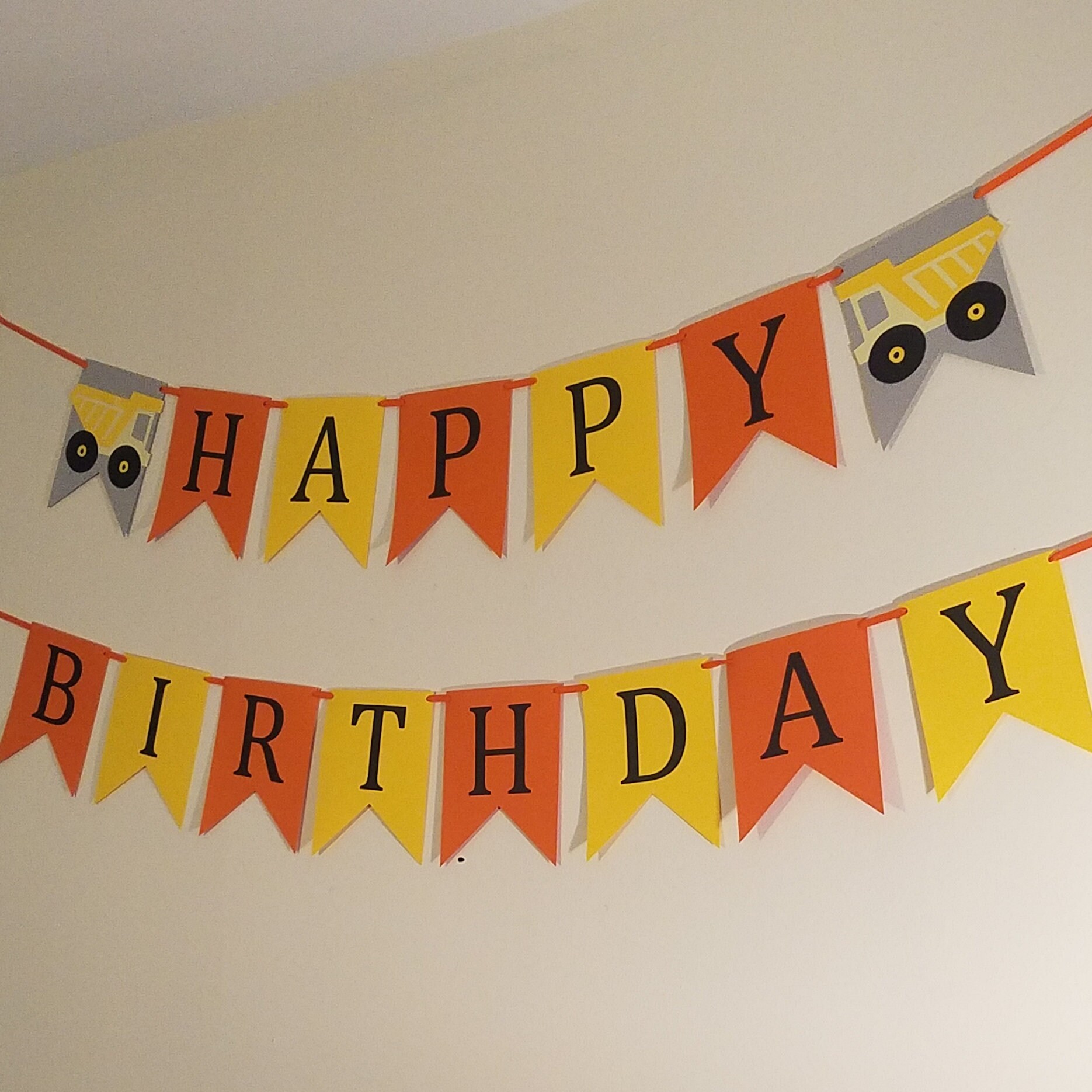 Construction Themed Happy Birthday Banner - Etsy