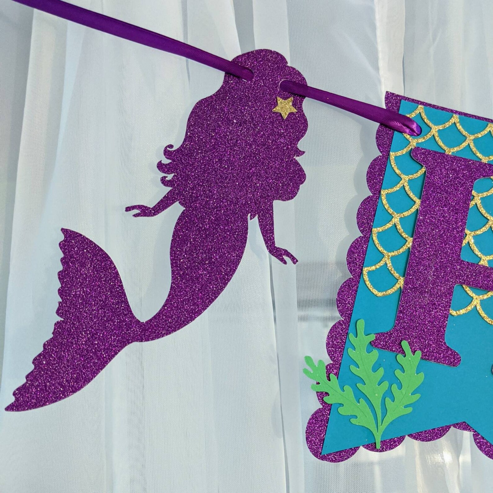 Mermaid Themed Happy Birthday Banner - Etsy