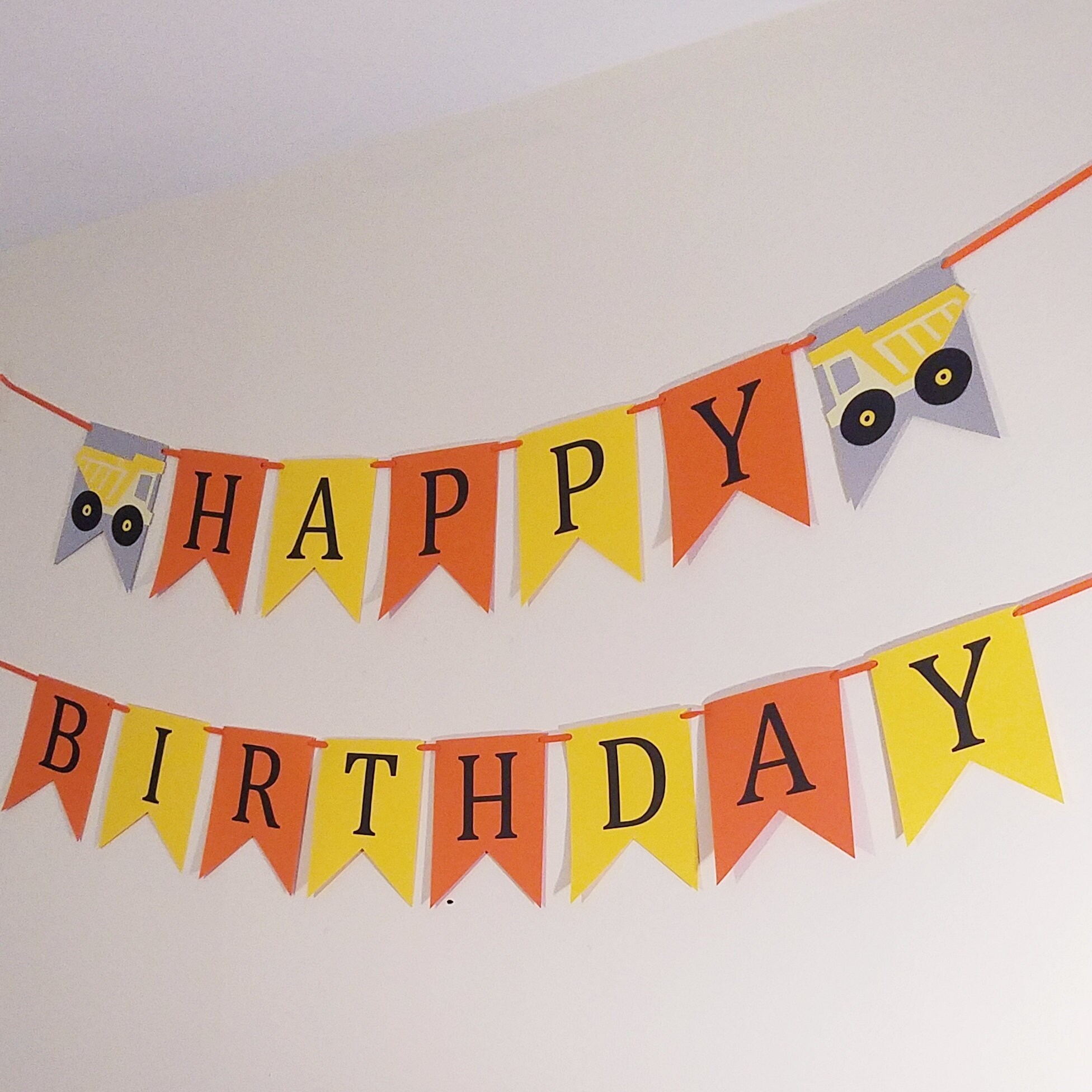 Construction Themed Happy Birthday Banner - Etsy