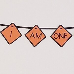 Construction Themed I Am One Highchair Banner - Etsy