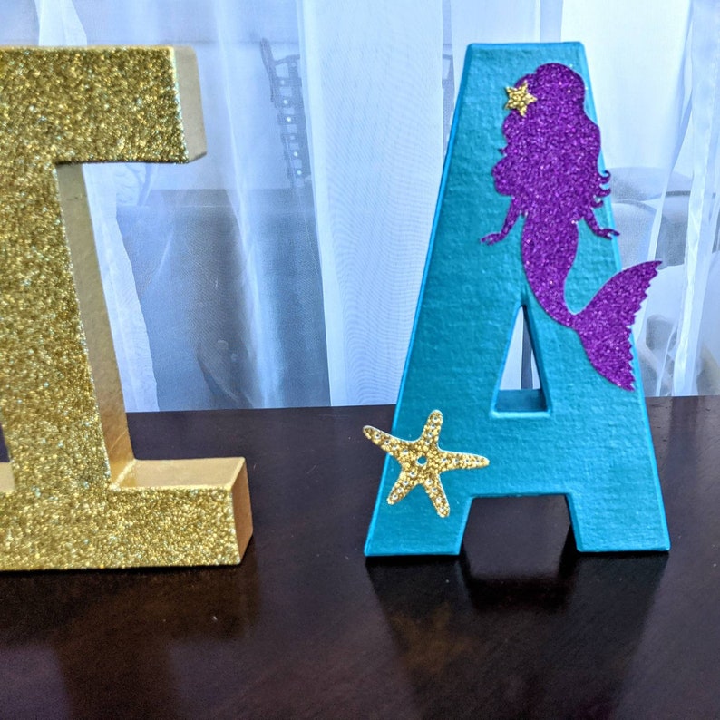 Custum 3D Free Standing 8 Inch Mermaid Themed Letters - Etsy