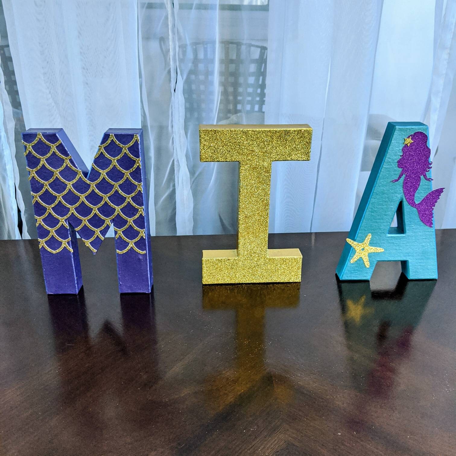 Custum 3D Free Standing 8 Inch Mermaid Themed Letters - Etsy