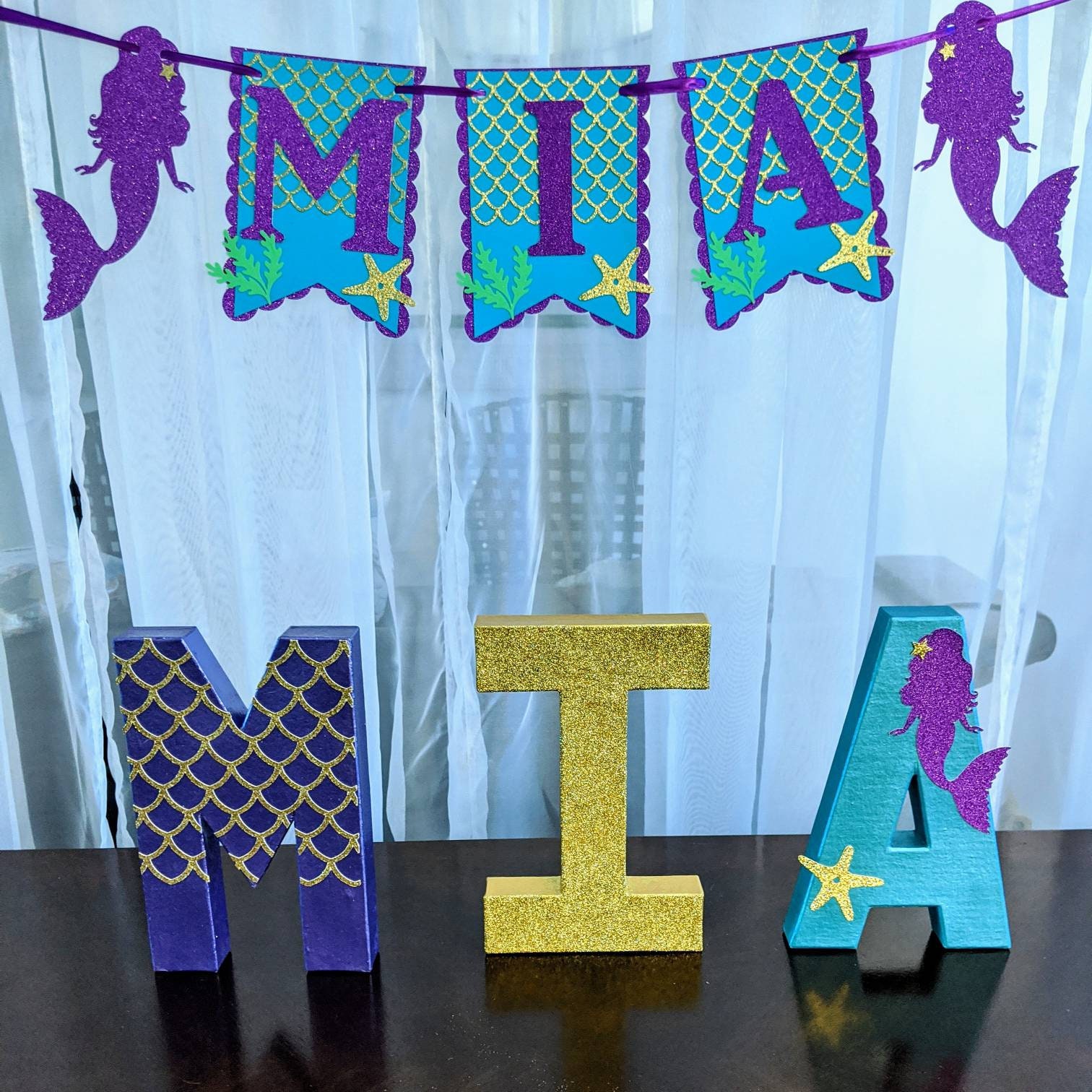 Custum 3D Free Standing 8 Inch Mermaid Themed Letters - Etsy