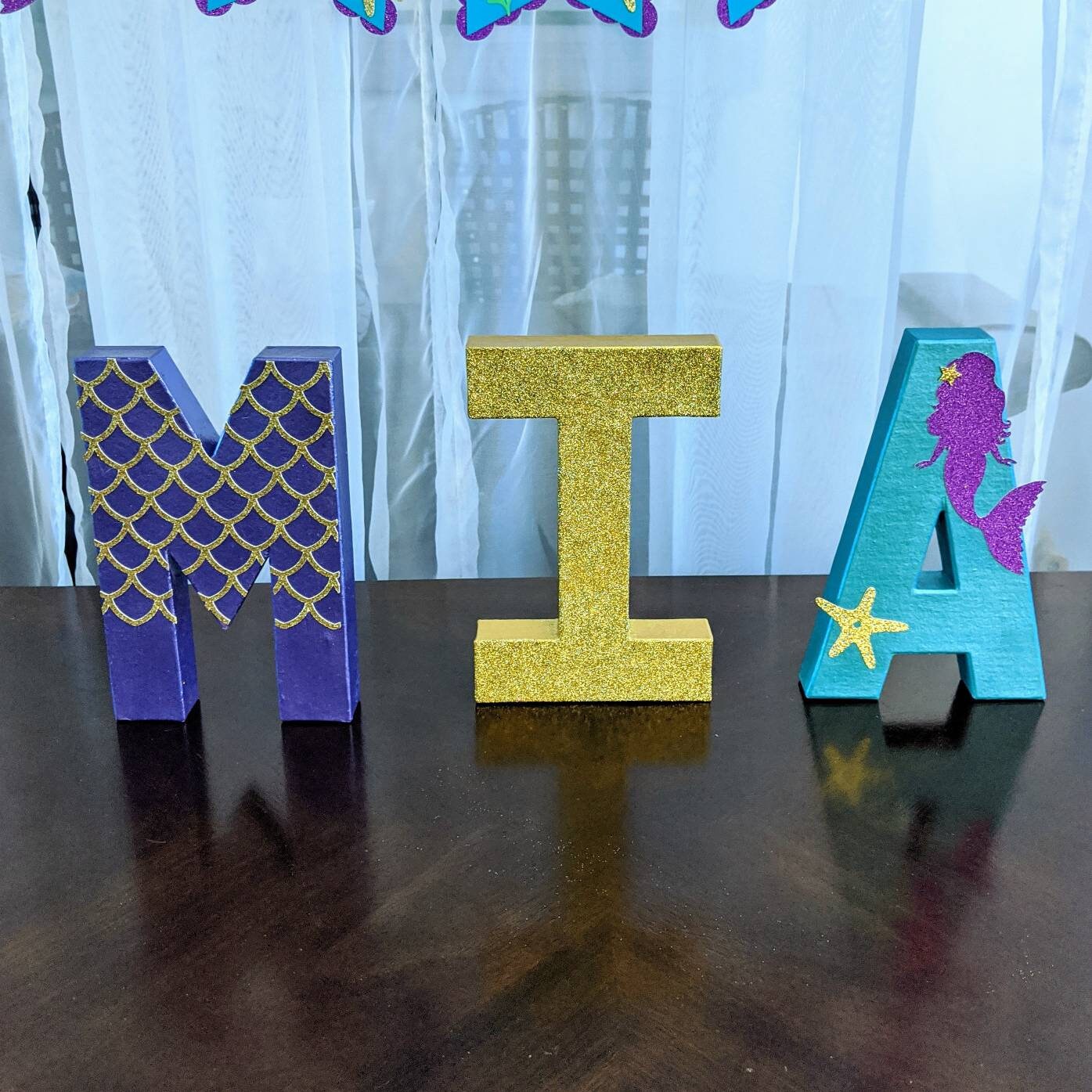 Custum 3D Free Standing 8 Inch Mermaid Themed Letters - Etsy