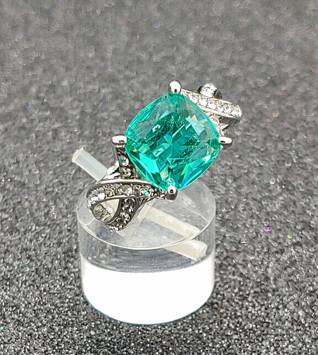 Paraiba Ocean Blue Ring, Vivid Blue Color, Paraiba Blue Ring Size 7 ...