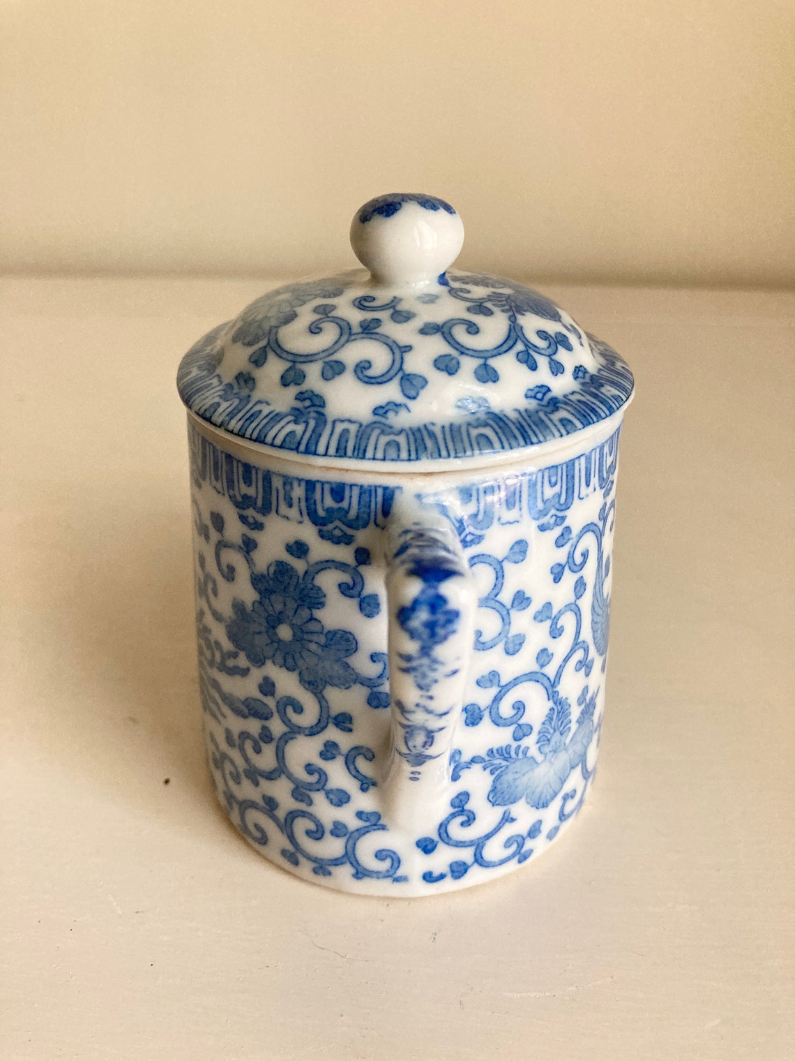 Vintage Japanese Porcelain Blue and White Phoenix Transfer | Etsy