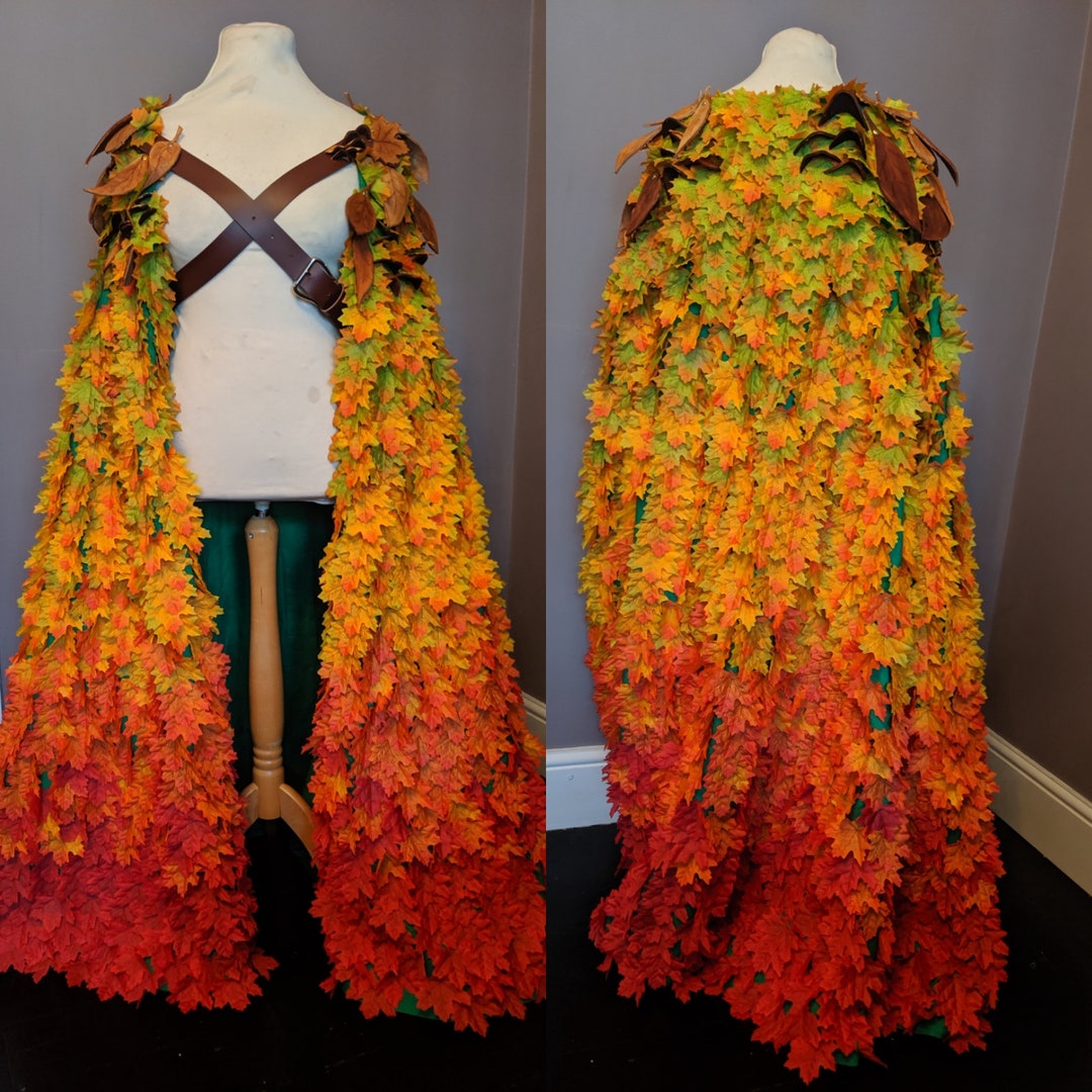 Autumn Cloak With Leather Leaf and Fungi Details - Etsy