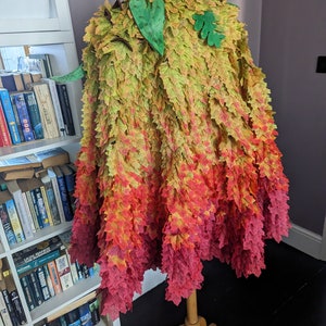 Fabric Leaf Cloak With Leather Leaves and Fungi Details Hip - Etsy