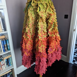 Fabric Leaf Cloak With Leather Leaves and Fungi Details Hip Length - Etsy